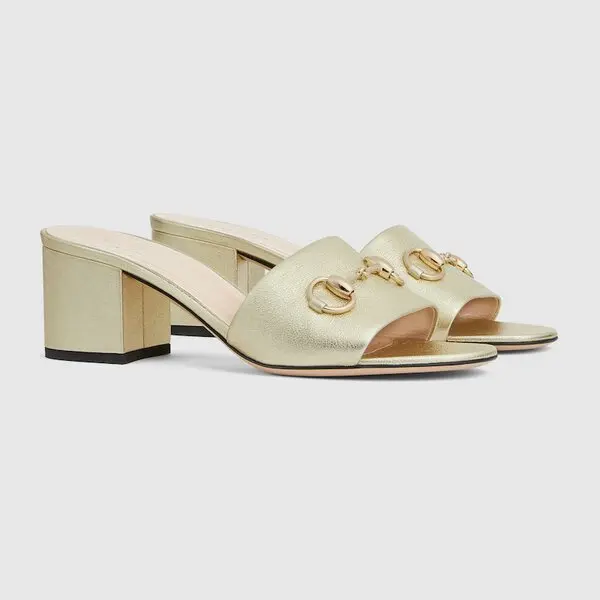 Gucci Leather Slide Sandal With Horsebit