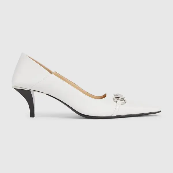 Gucci S Vittoria Leather Pump - White