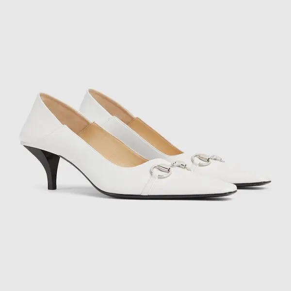 Gucci S Vittoria Leather Pump - White