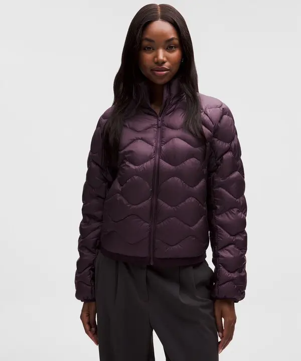 Lululemon Featherweight 900-down-fill Quilted Jacket - Black Plum
