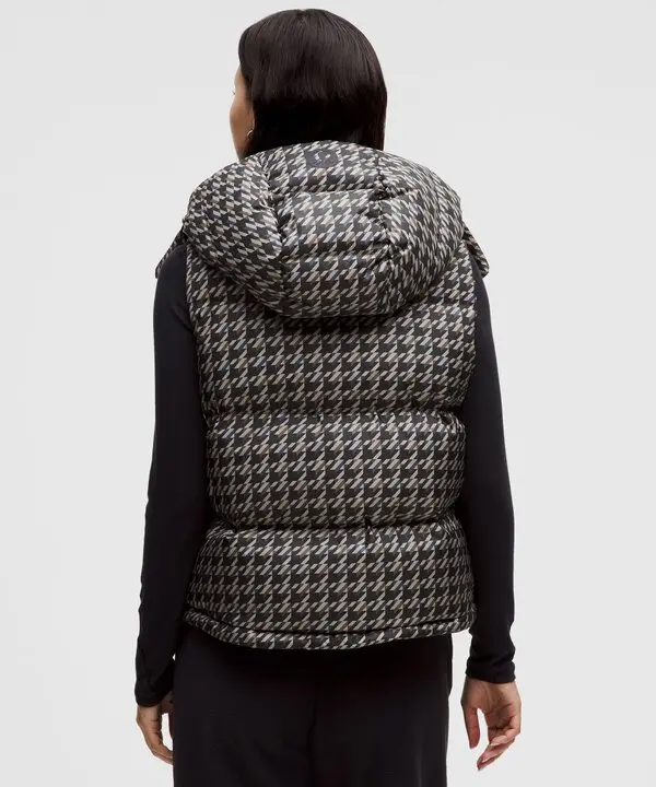 Lululemon Wunder Puff Cropped Vest - Horizon Houndstooth Brown Multi