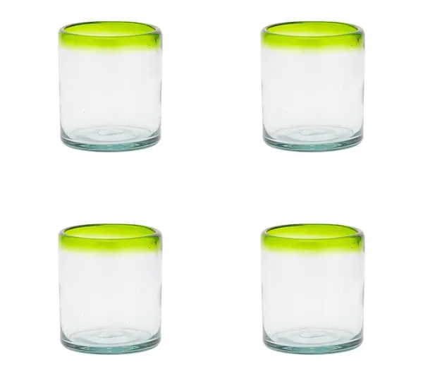 10 STRAWBERRY STREET Set Of 4 Lime Rim Mexican Dof Glasses - One-color