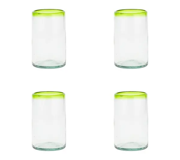 10 STRAWBERRY STREET Set Of 4 Lime Rim Mexican Hiball Glasses - One-color