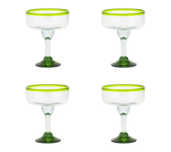 10 STRAWBERRY STREET Set Of 4 Lime Rim Mexican Margarita Glass - One-color