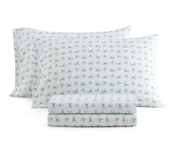 MARTHA STEWART Donbow White/blue/green Queen Sh Eet Set - One-color