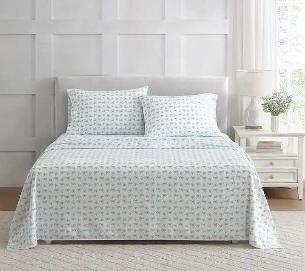 MARTHA STEWART Donbow White/blue/green Queen Sh Eet Set