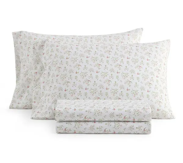 MARTHA STEWART Ditsy Floral Pearl Queen Sheet S Et - One-color