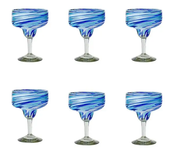 10 STRAWBERRY STREET Set Of 6 Malibu Mexican Ma Rgarita Glasses - One-color