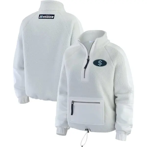 WEAR BY ERIN ANDREWS Seattle Kraken Polar Fleece Quarter-zip Jacket - Gray