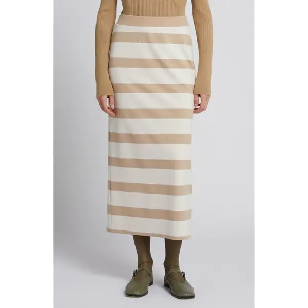 MM BY MAX MARA Riviera Stripe Knit Maxi Skirt - Ivory