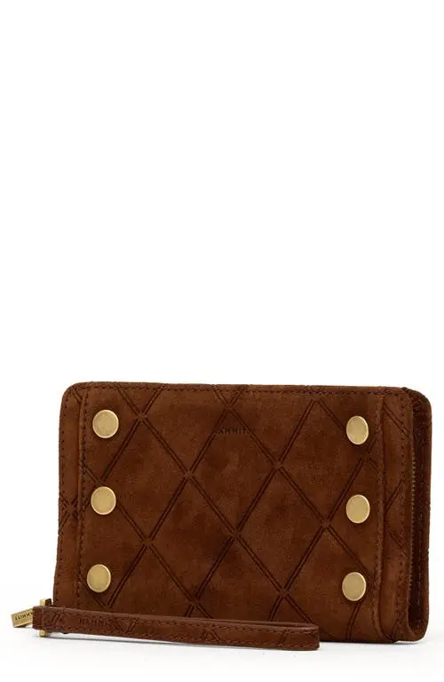 HAMMITT Bryant Wallet - Chocolate Suede/antique Gold