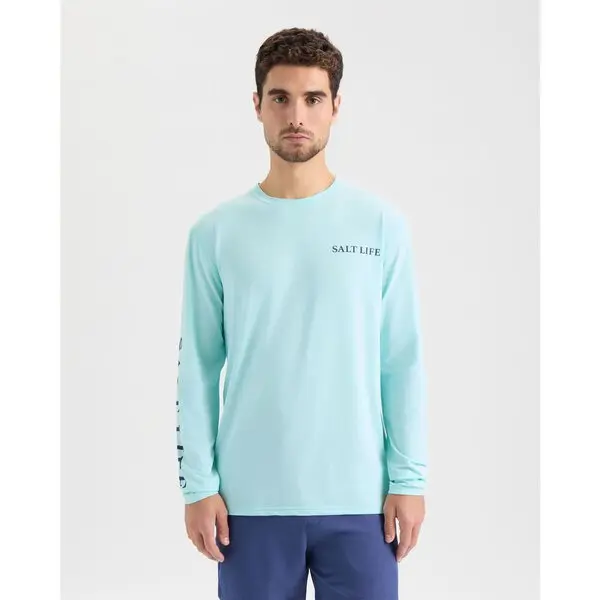 SALT LIFE On Holiday Slx Performance Long Sleeve - Light Aruba Heather
