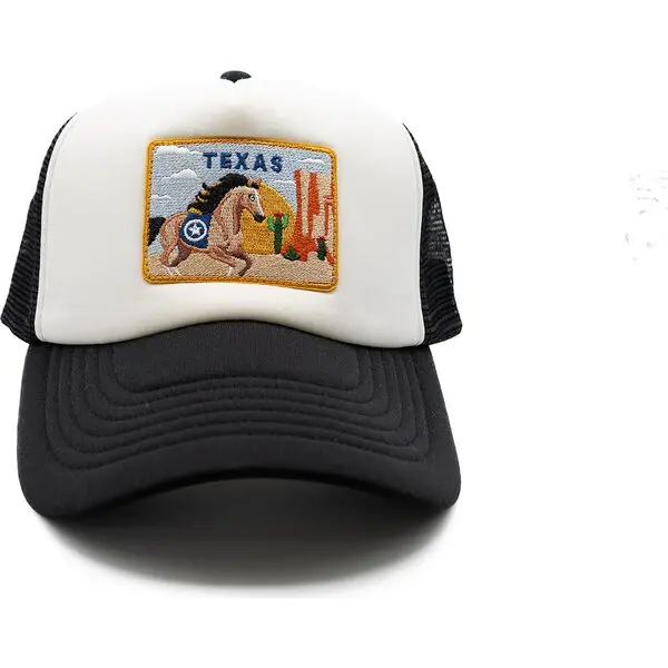 REY TO Z Texas Postcard Trucker Hat - Black & White