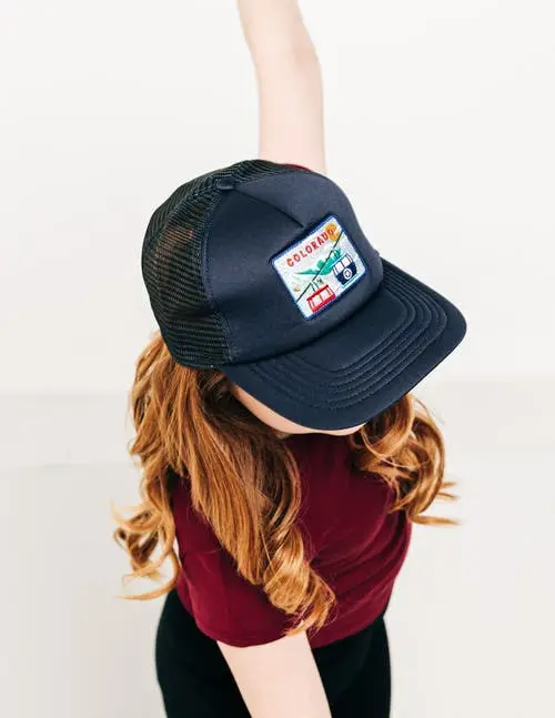 REY TO Z Colorado Postcard Trucker Hat - Navy