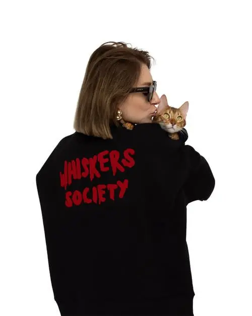 MOSHIQA Whiskers Society Embroidered Pet Sweatshirt