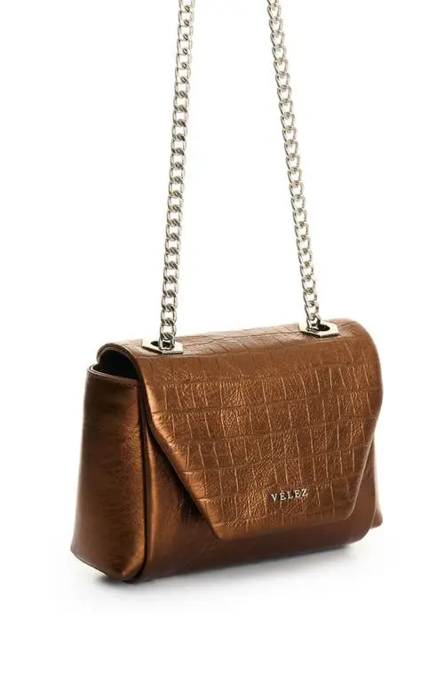 VELEZ Mini Lili Croc-embossed Leather Crossbody Bag