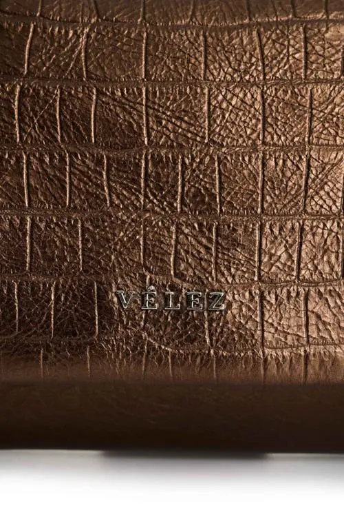VELEZ Mini Lili Croc-embossed Leather Crossbody Bag