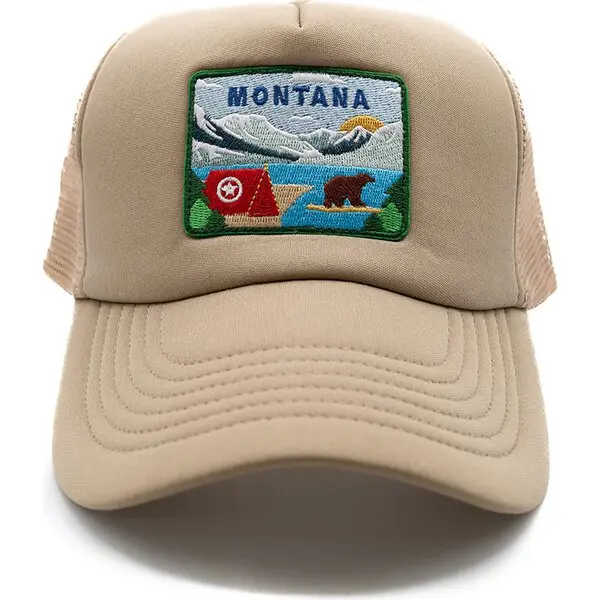 REY TO Z Montana Postcard Trucker Cap - Khaki