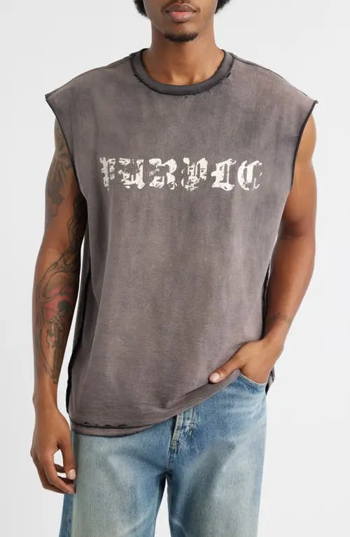PURPLE BRAND Sleeveless Cotton Graphic T-shirt