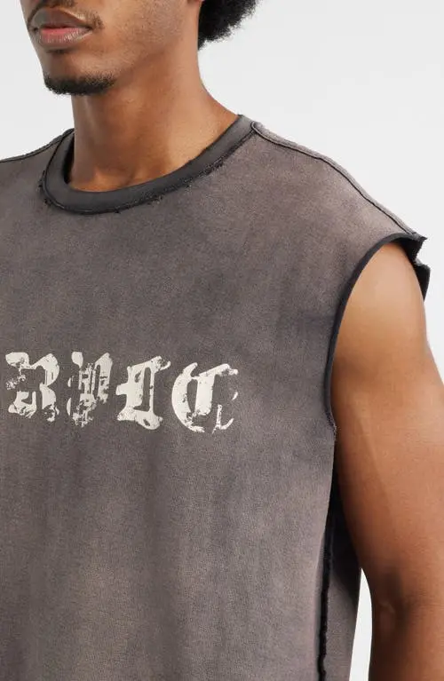 PURPLE BRAND Sleeveless Cotton Graphic T-shirt