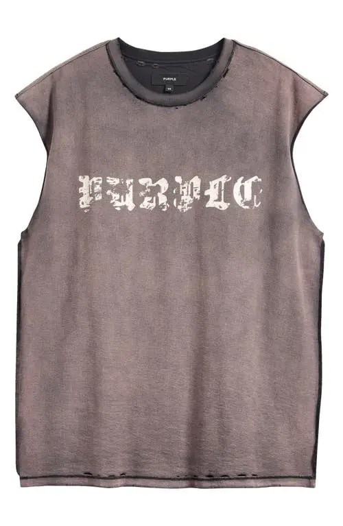 PURPLE BRAND Sleeveless Cotton Graphic T-shirt