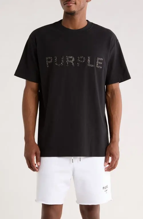 PURPLE BRAND Embellished Cotton Graphic T-shirt