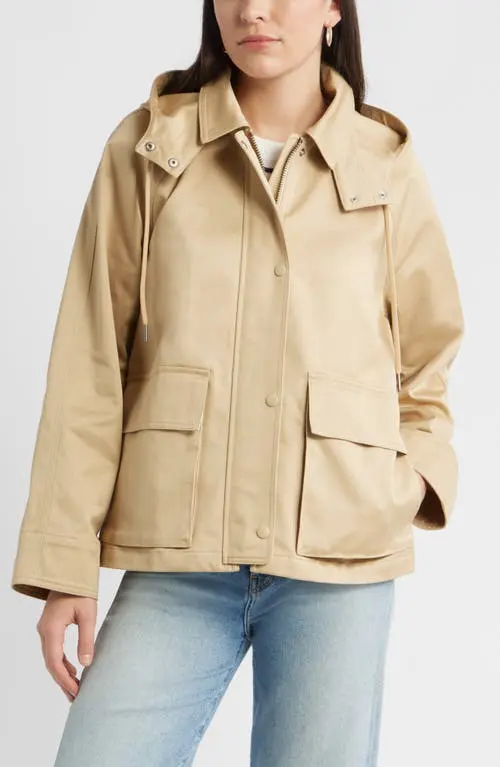 Caslon Cotton Parka With Removable Hood