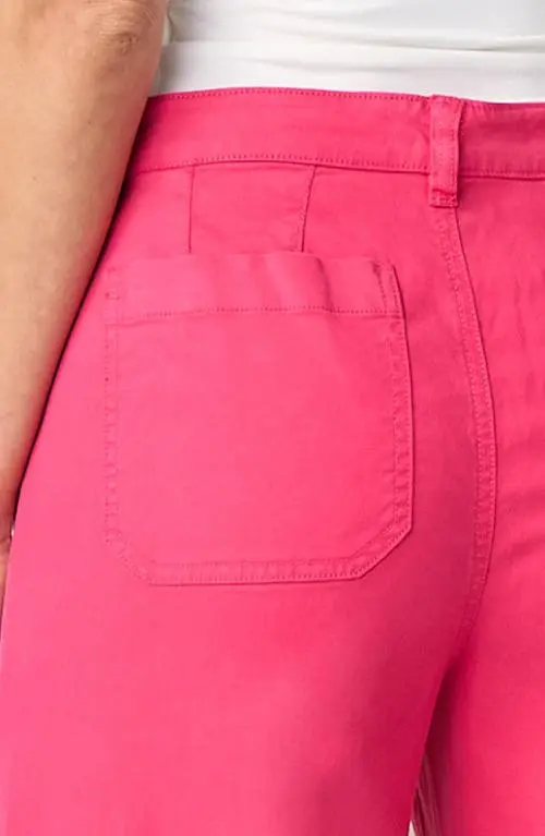 LIVERPOOL High Waist Patch Pocket Crop Wide Leg Pants - Diva Pink