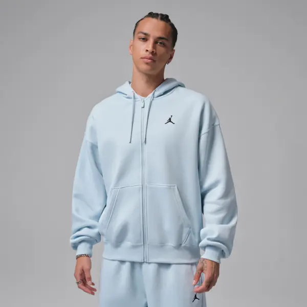 JORDAN Brooklyn Fleece Oversized Full-zip Hoodie - Blue