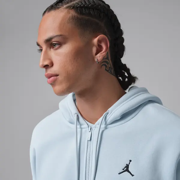 JORDAN Brooklyn Fleece Oversized Full-zip Hoodie - Blue