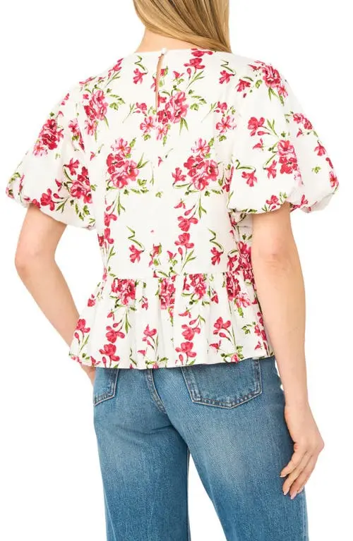 CECE DUPRAZ Floral Print Puff Sleeve Top