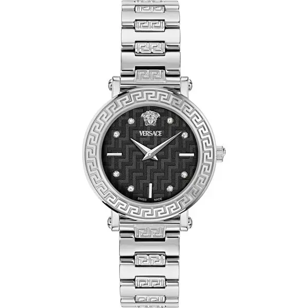 Versace Greca Sphere Petite Bracelet Watch - Stainless Steel/black
