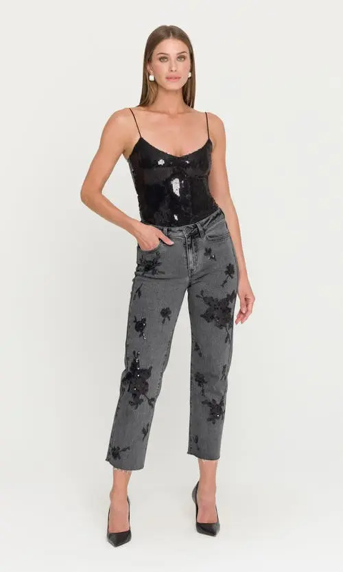 Generation Love Bella Sequin-embellished Straight Leg Jeans