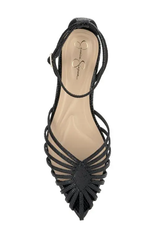 Jessica Simpson Pointed Toe Ankle Strap Sandal - Black 03