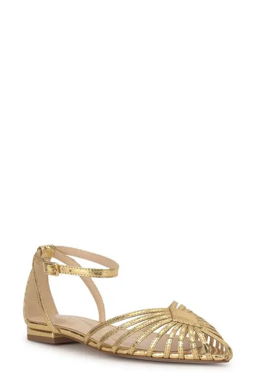 Jessica Simpson Pointed Toe Ankle Strap Sandal - Gold