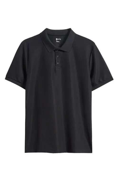 Zella Textured Performance Polo - Black