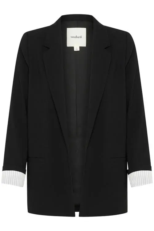 SOAKED IN LUXURY Slshirley Notched Lapel Blazer