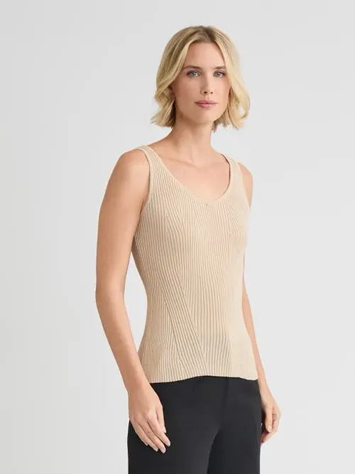 Misook Shaped Soft Ribbed Knit Tank