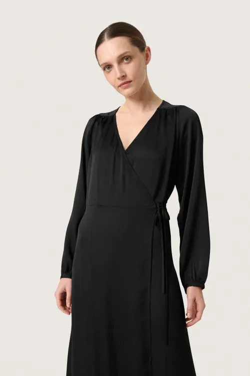 SOAKED IN LUXURY Slioana Maxi Length V-neck Wrap Dress