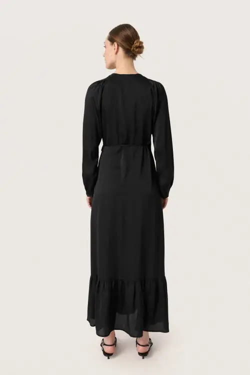 SOAKED IN LUXURY Slioana Maxi Length V-neck Wrap Dress
