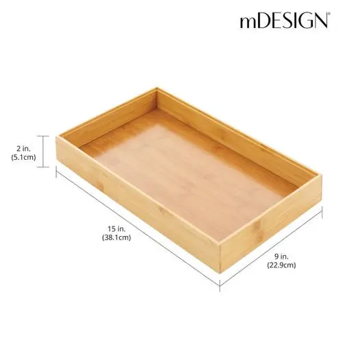 MDESIGN Stackable 15" Long Woodendrawer Organizer2 Pack