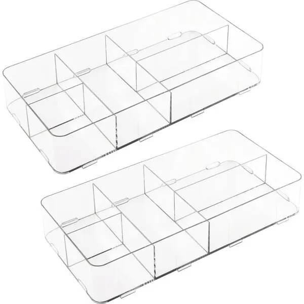 IDESIGN Clarity Interlocking 5-section Drawer Organizerset Of 2 - Clear