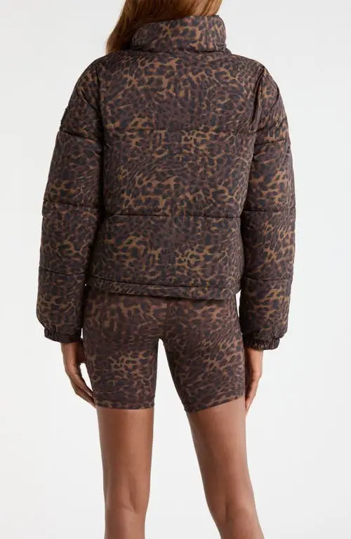 MPG Leopard Print Puffer Jacket