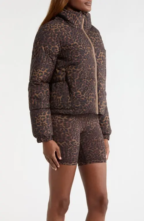 MPG Leopard Print Puffer Jacket
