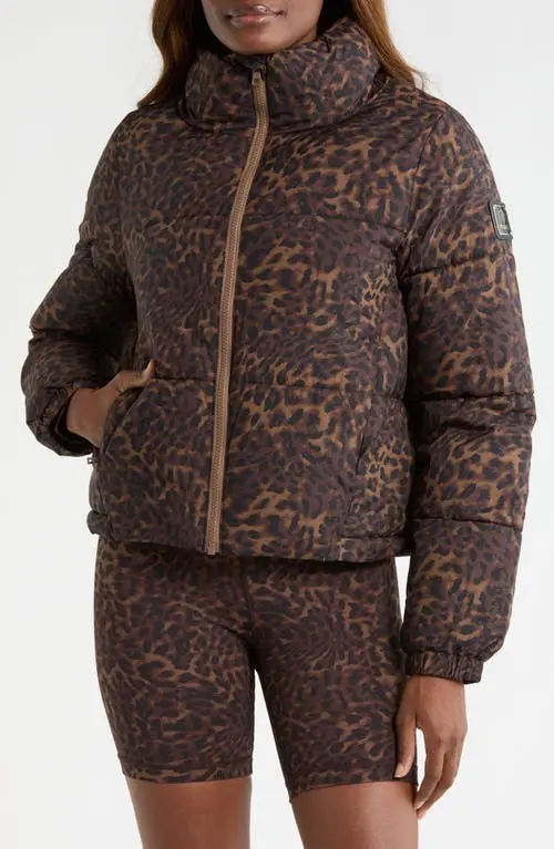 MPG Leopard Print Puffer Jacket