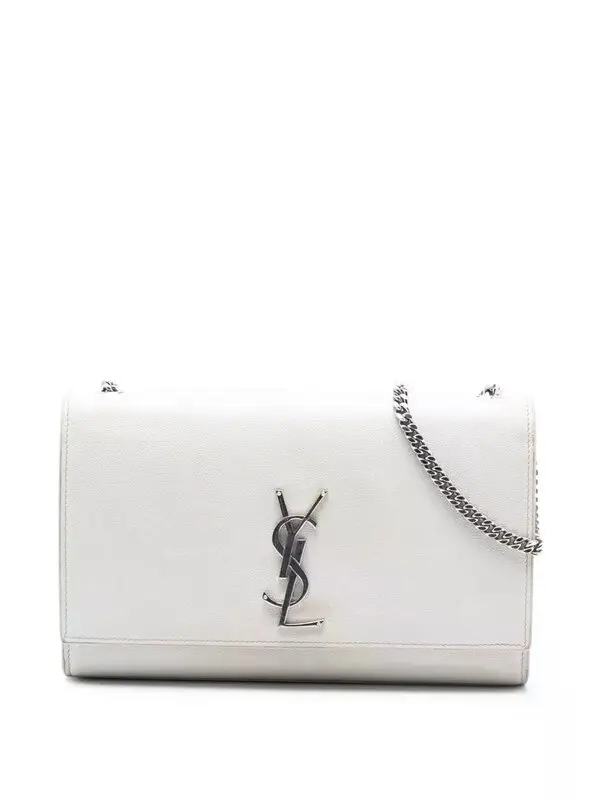 Saint Laurent 2017 Medium Monogram Kate Crossbody Bag - White