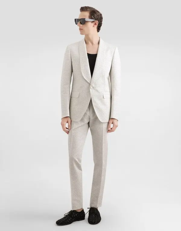 Dolce & Gabbana Micro Pattern Jacquard Trousers - Multicolor