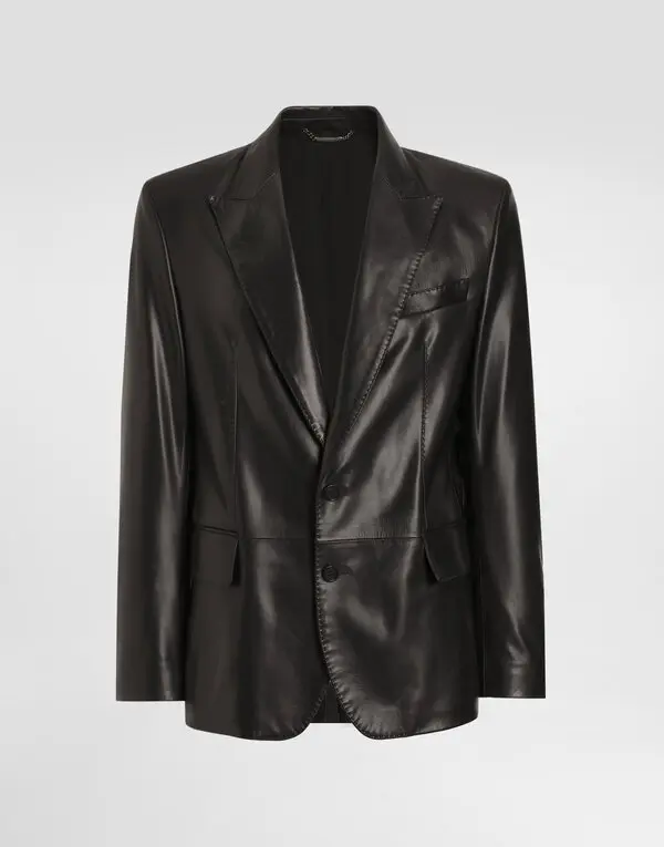 Dolce & Gabbana Single-breasted Sicilia Light Leather Jacket