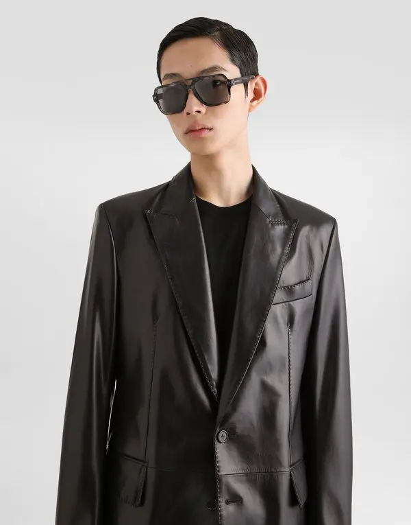 Dolce & Gabbana Single-breasted Sicilia Light Leather Jacket