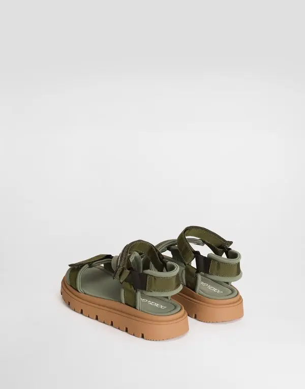 Dolce & Gabbana Fabric And Nappa Calfskin Sandals